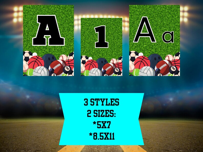 Sports Theme Alphabet and Numbers, Classroom Decor (PDF Pattern) - Etsy