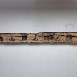 Large Reclaimed Oak Wooden Beam Coat Rack - Etsy