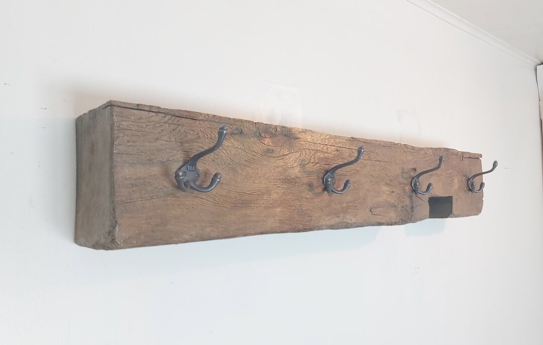 Reclaimed Wooden Beam Coat Rack - Etsy