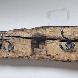 Large Reclaimed Oak Wooden Beam Coat Rack - Etsy