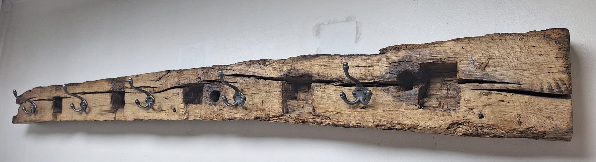 Large Reclaimed Oak Wooden Beam Coat Rack - Etsy