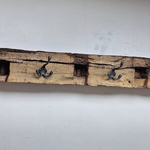 Large Reclaimed Oak Wooden Beam Coat Rack - Etsy