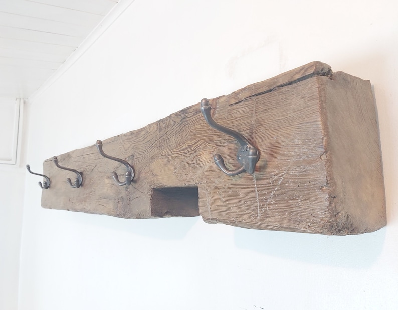 Reclaimed Wooden Beam Coat Rack - Etsy