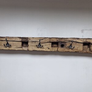 Large Reclaimed Oak Wooden Beam Coat Rack - Etsy