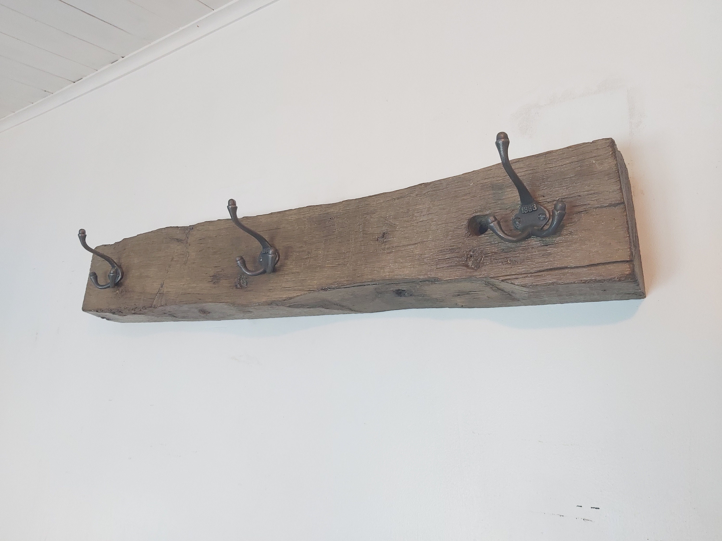 Reclaimed Wooden Beam Coat Rack - Etsy
