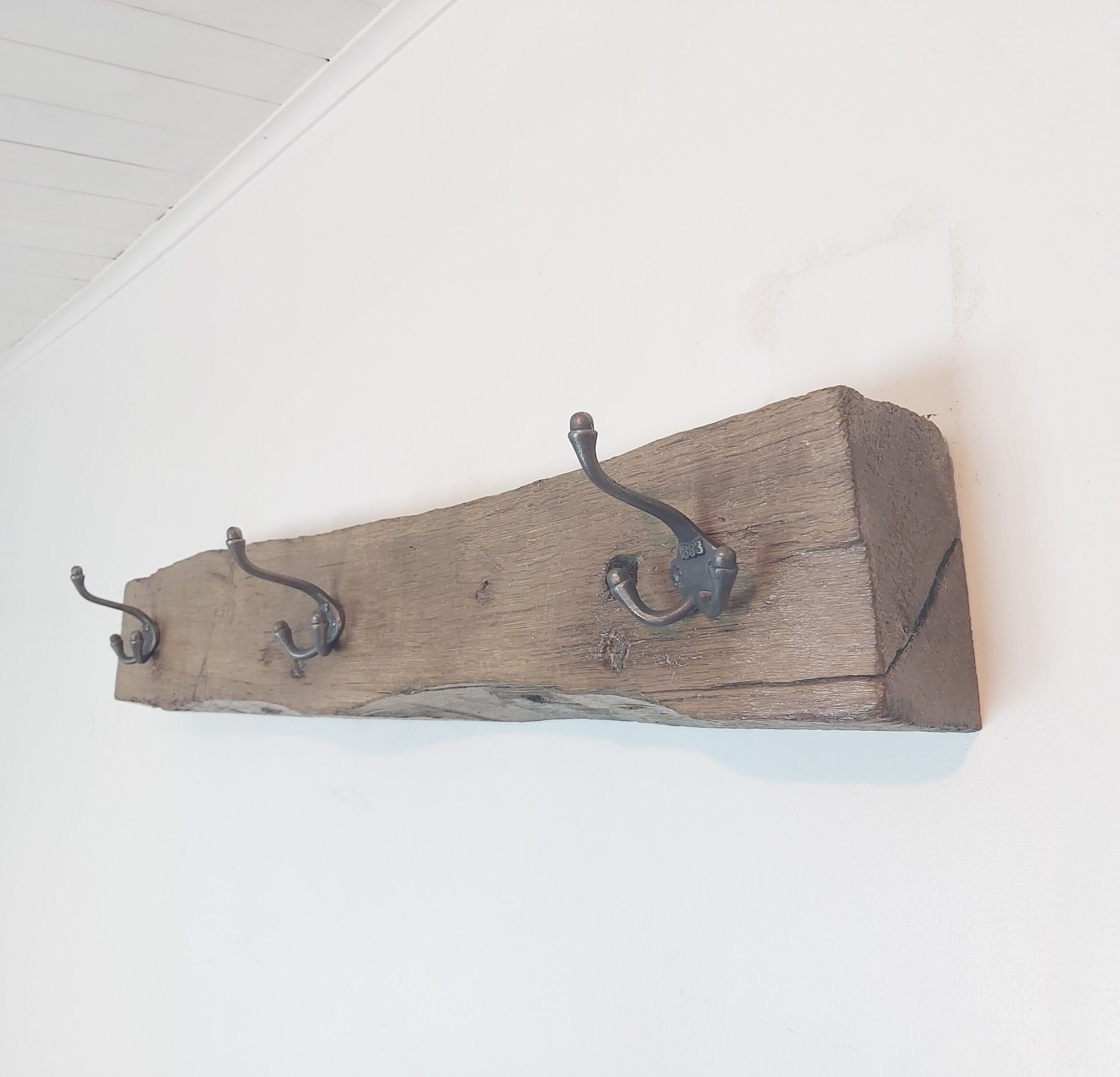 Reclaimed Wooden Beam Coat Rack - Etsy
