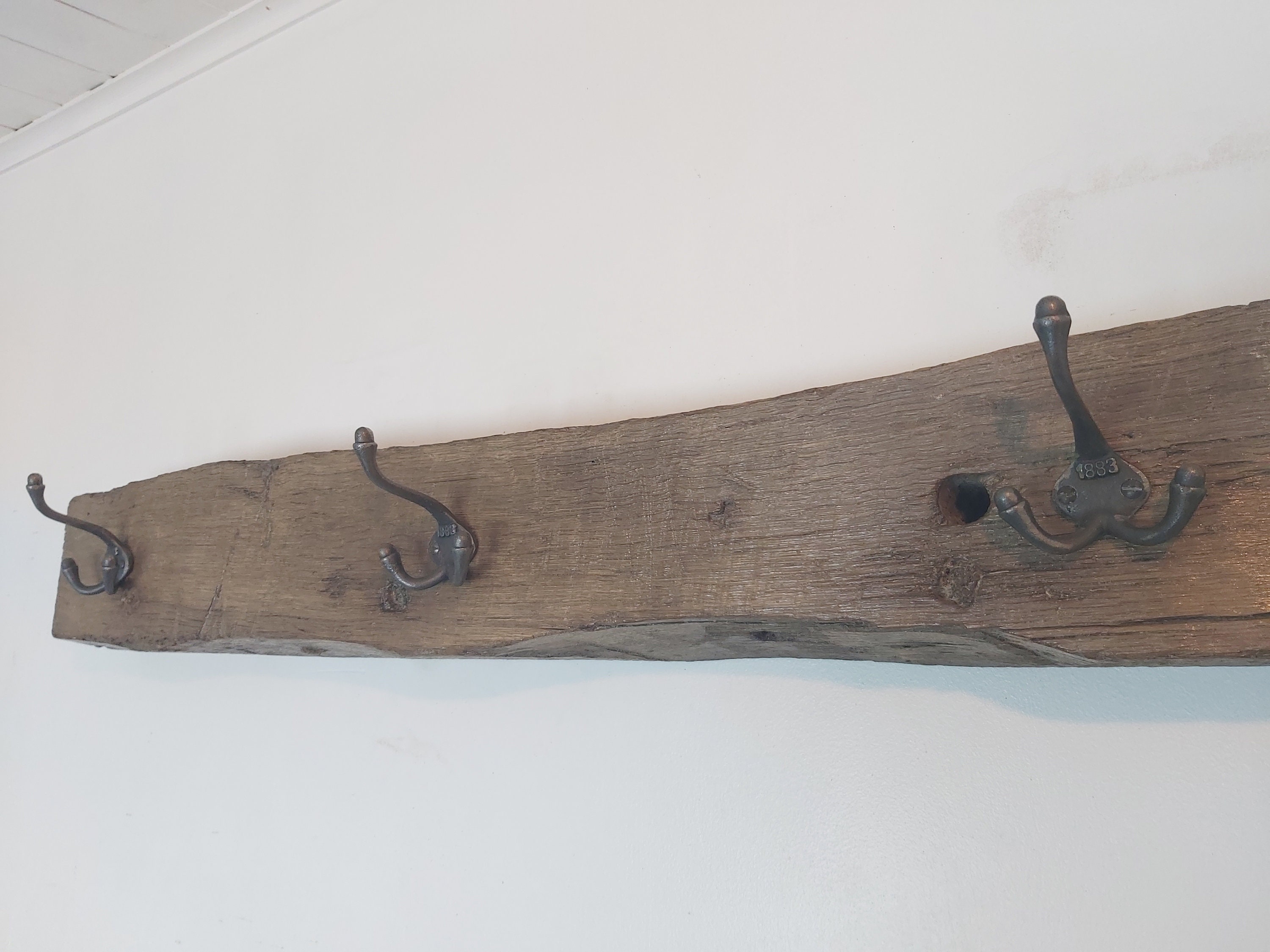 Reclaimed Wooden Beam Coat Rack - Etsy
