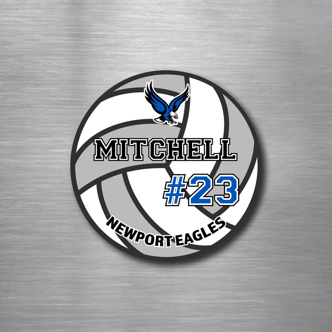 Custom Sport Volleyball Magnet Player Name & Number Team Name / Logo ...