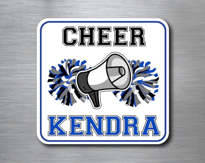 Custom Cheerleading Cheer Player Name Magnet - Team Colors ...