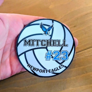 Custom Sport Volleyball Magnet - Player Name & Number - Team Name ...