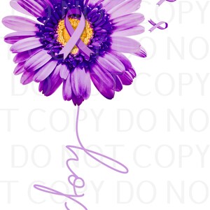 Purple Awareness Ribbon Daisy Faith Fight Believe Hope Love Sublimation ...