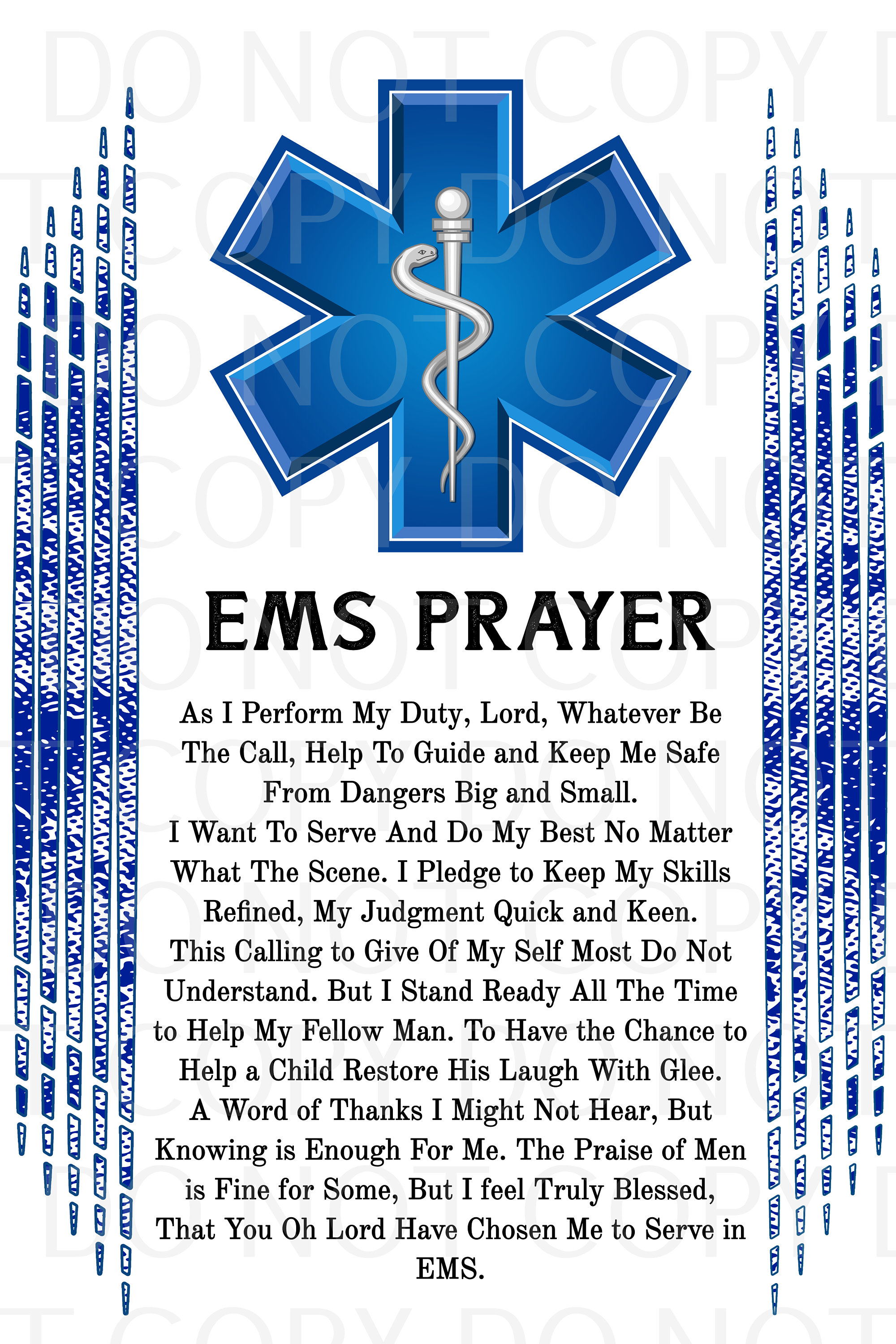 EMS Prayer Sublimation Transfer, Multiple Sizes Available, Ready to ...