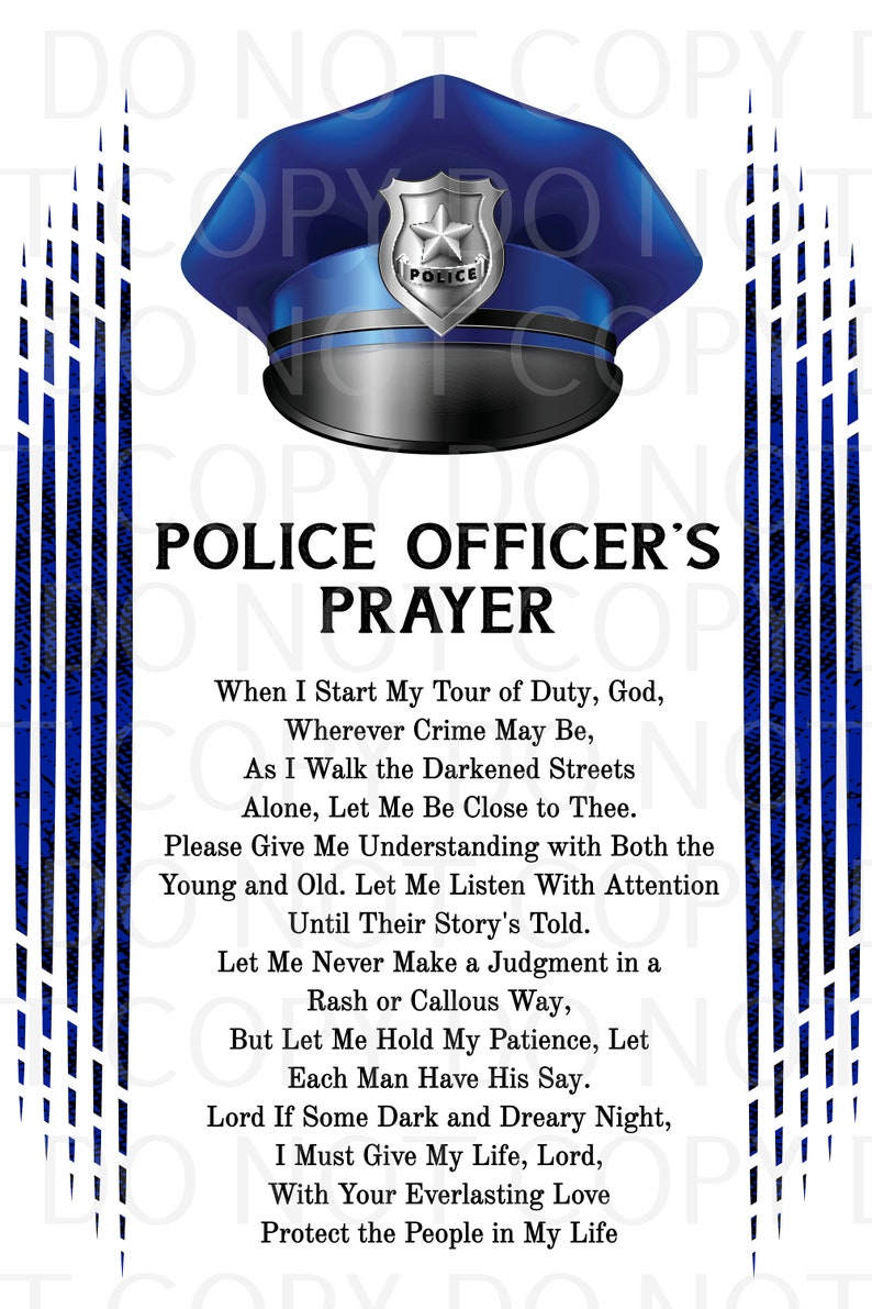 Police Prayer Sublimation Transfer Multiple Sizes Available | Etsy