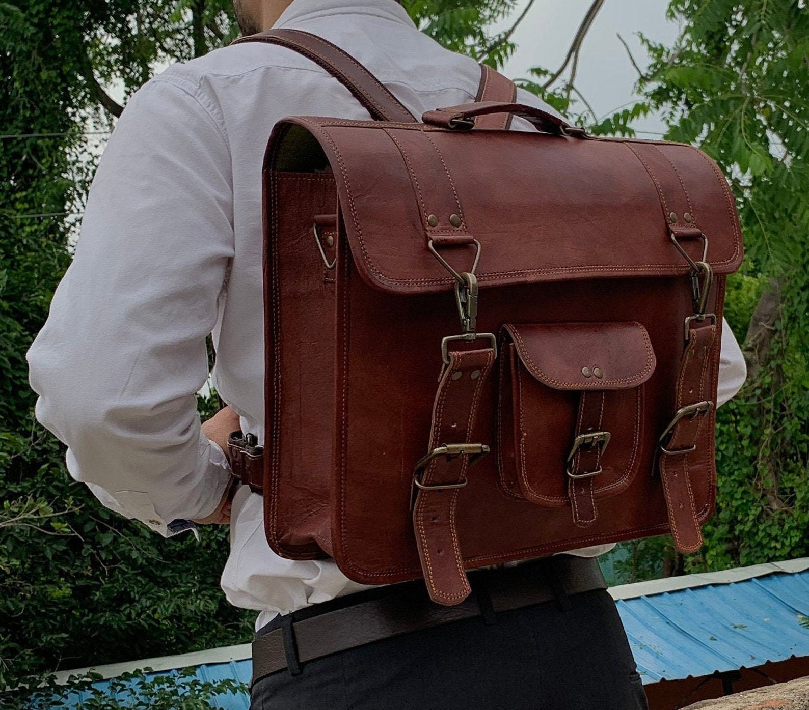 Convertible Backpack Men's Messenger Bag 16 Inch | Etsy