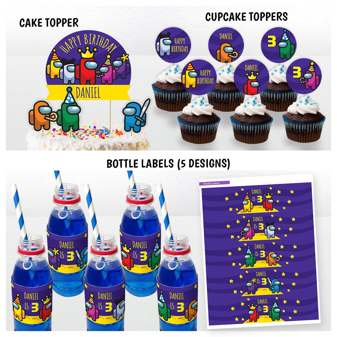 NEW Among Us Planet Birthday Party Decorations, Among Us Space Party ...