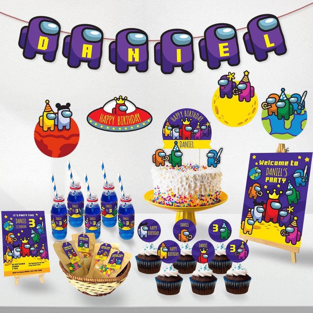 NEW Among Us Planet Birthday Party Decorations, Among Us Space Party ...