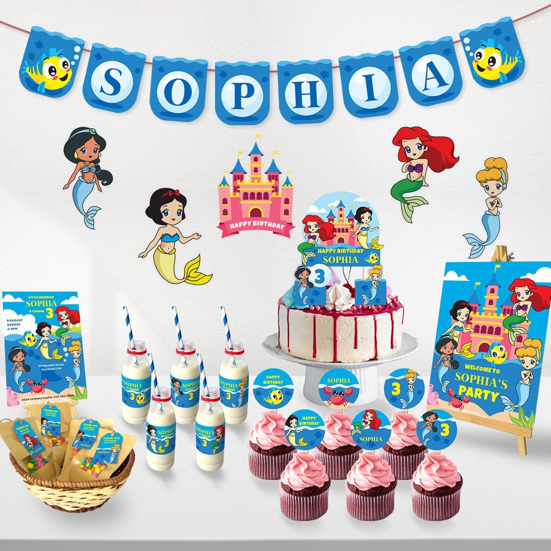 Little Mermaid Birthday Party Kit, Mermaid Princess Birthday Party ...