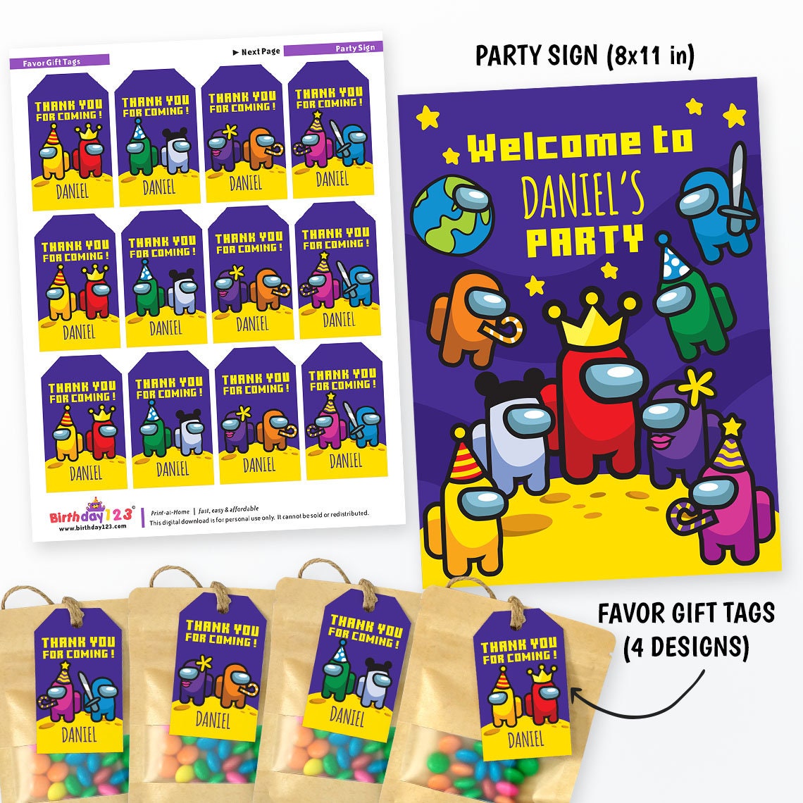 NEW Among Us Planet Birthday Party Decorations, Among Us Space Party ...