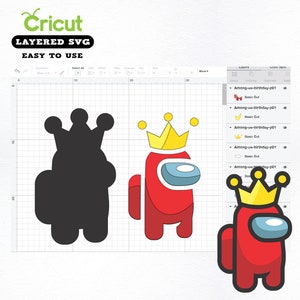 Among Us SVG Layered, Among Us Birthday Clipart, Cut File, Among Us ...