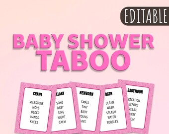 Editable Taboo Cards - Etsy
