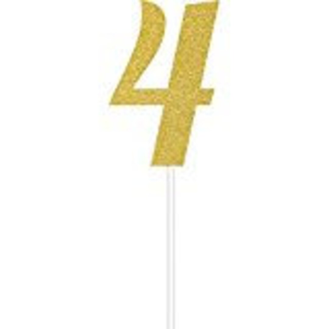 Cake Topper Gold Number 4 - Etsy