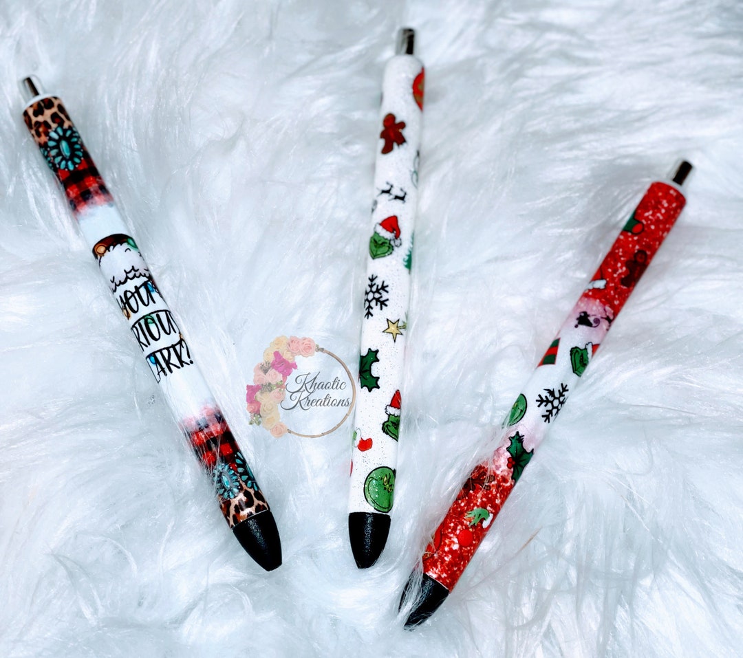 Christmas Glitter Pens - Etsy