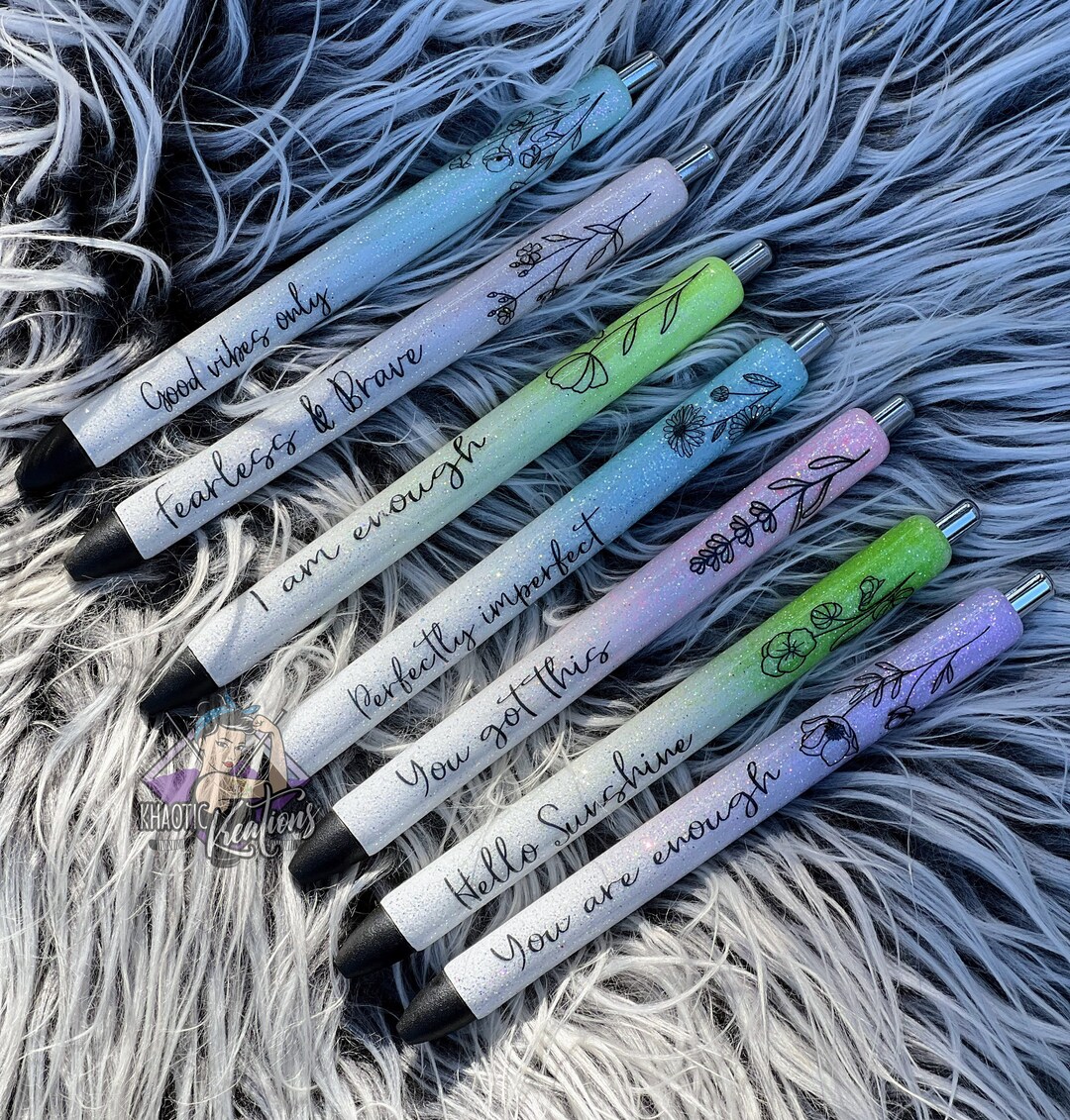 Positive Affirmation Glitter Pens| Inkjoy Glitter Pen | Personalizable ...