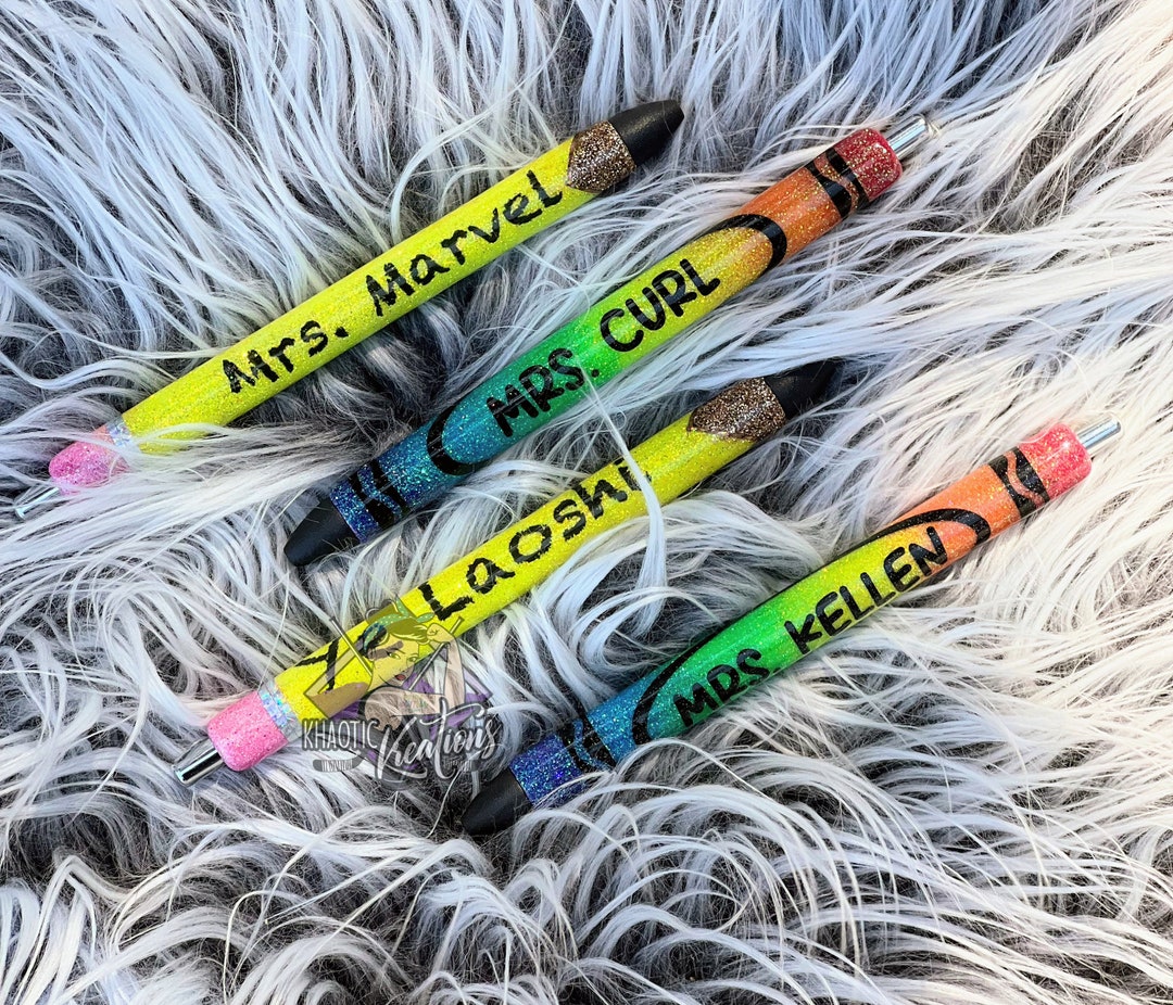 Crayon Glitter Pens - Etsy