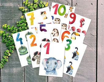 Animal Counting Cards - Etsy