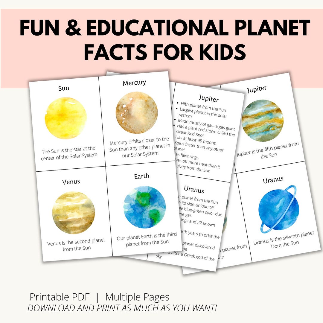 Solar System Flashcards | Planets Printable for Kids | Educational ...
