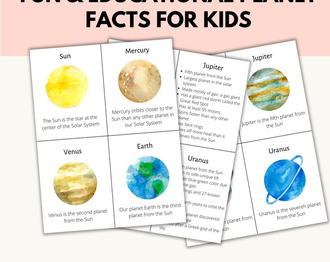 Solar System Fact Cards, Planets Printable, Homeschool Solar System ...
