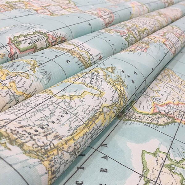 Map Fabric - Etsy UK