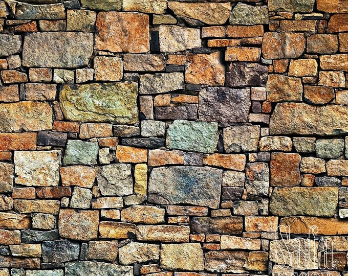 Rock Wall Pattern Fabric: Digital Print Upholstery Fabric - Home Decor ...