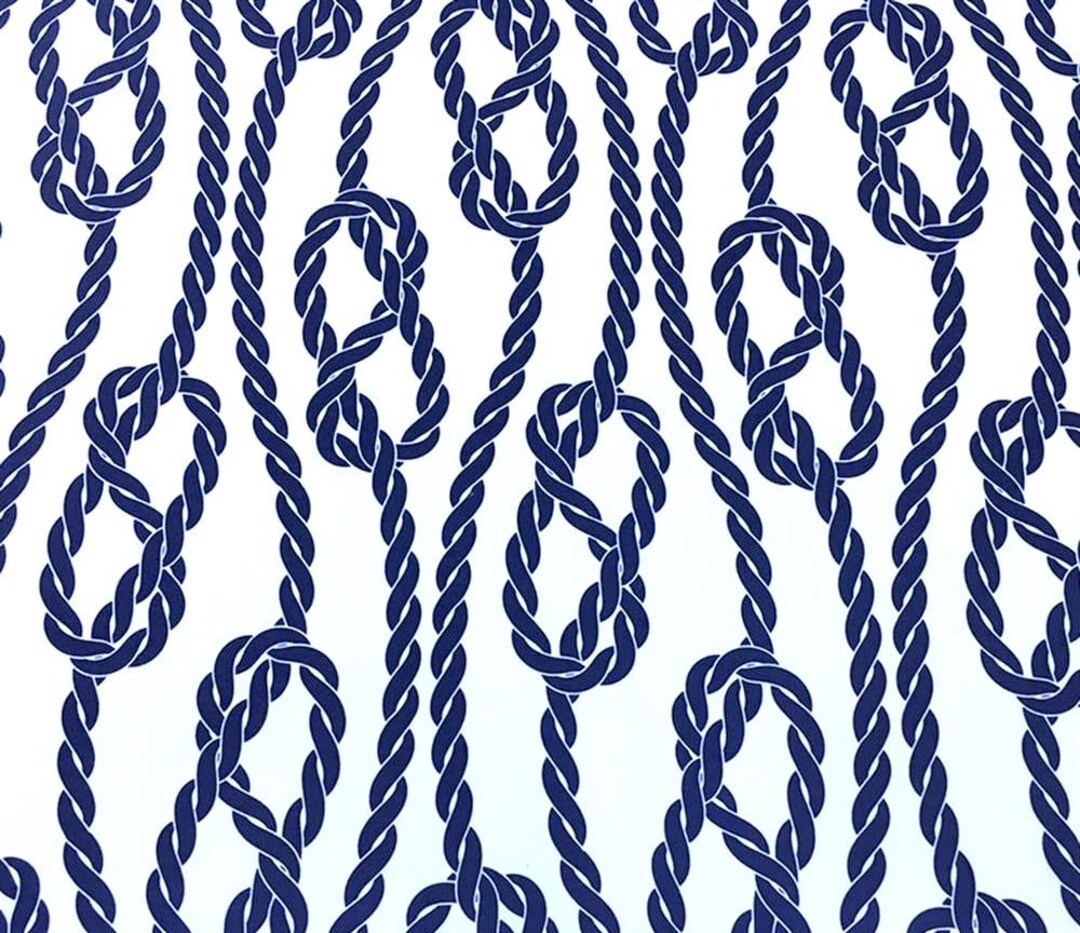 Sailor Rope Marine Navy Blue Sea Patterned Decorative Printed Fabric ...