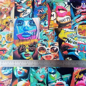 Lollipop Colorful Woman Pop Art Pattern Printed Fabric Indoor Outdoor ...