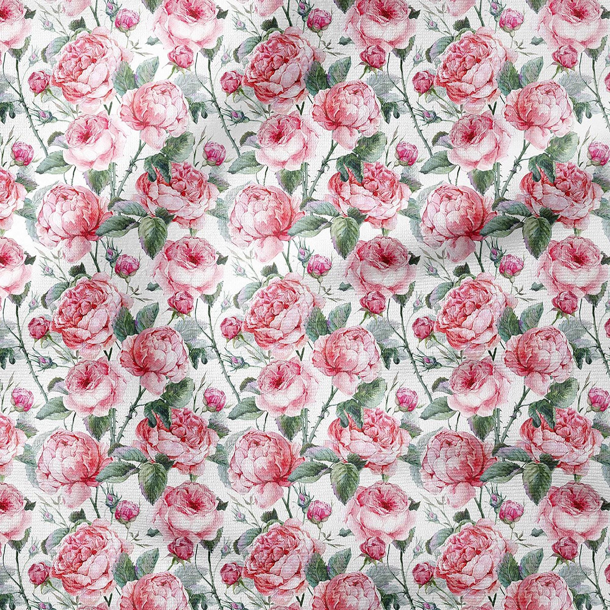 Pink Wild Roses Pattern Digital Printed Decorative Fabric - Etsy