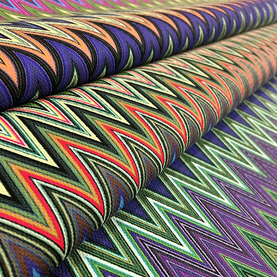 Vivid Colorful Chevron Zigzag Pattern Fabric Pattern Digital Printed ...