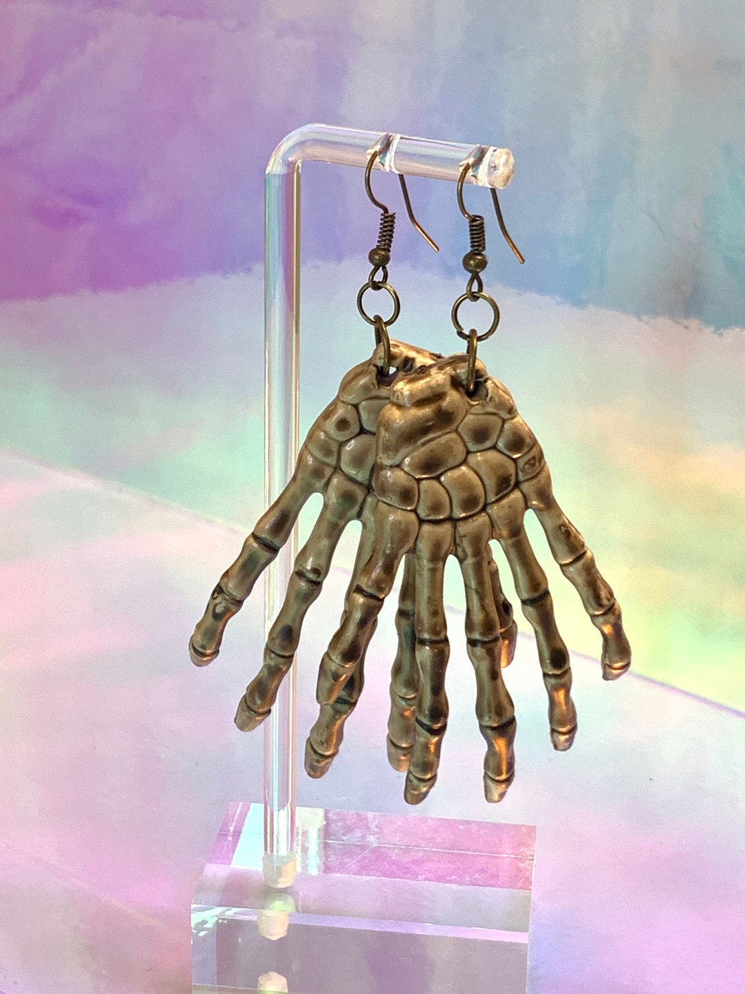 Plastic Skeleton Hand Earrings - Etsy