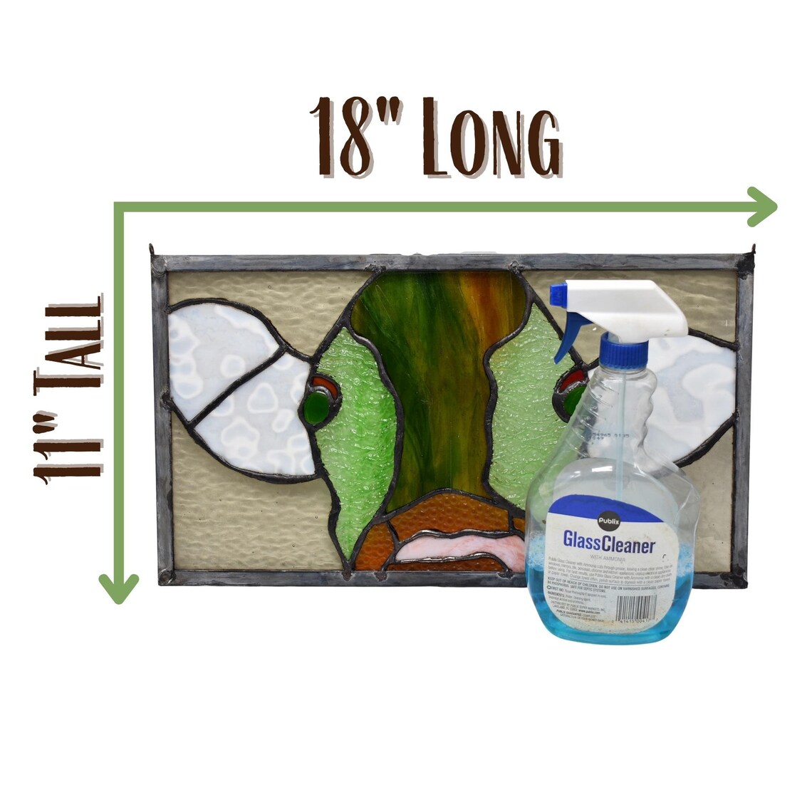 Farmhouse Stained Glass Panel Peeking Cow, Cow Stained Glass Panel ...