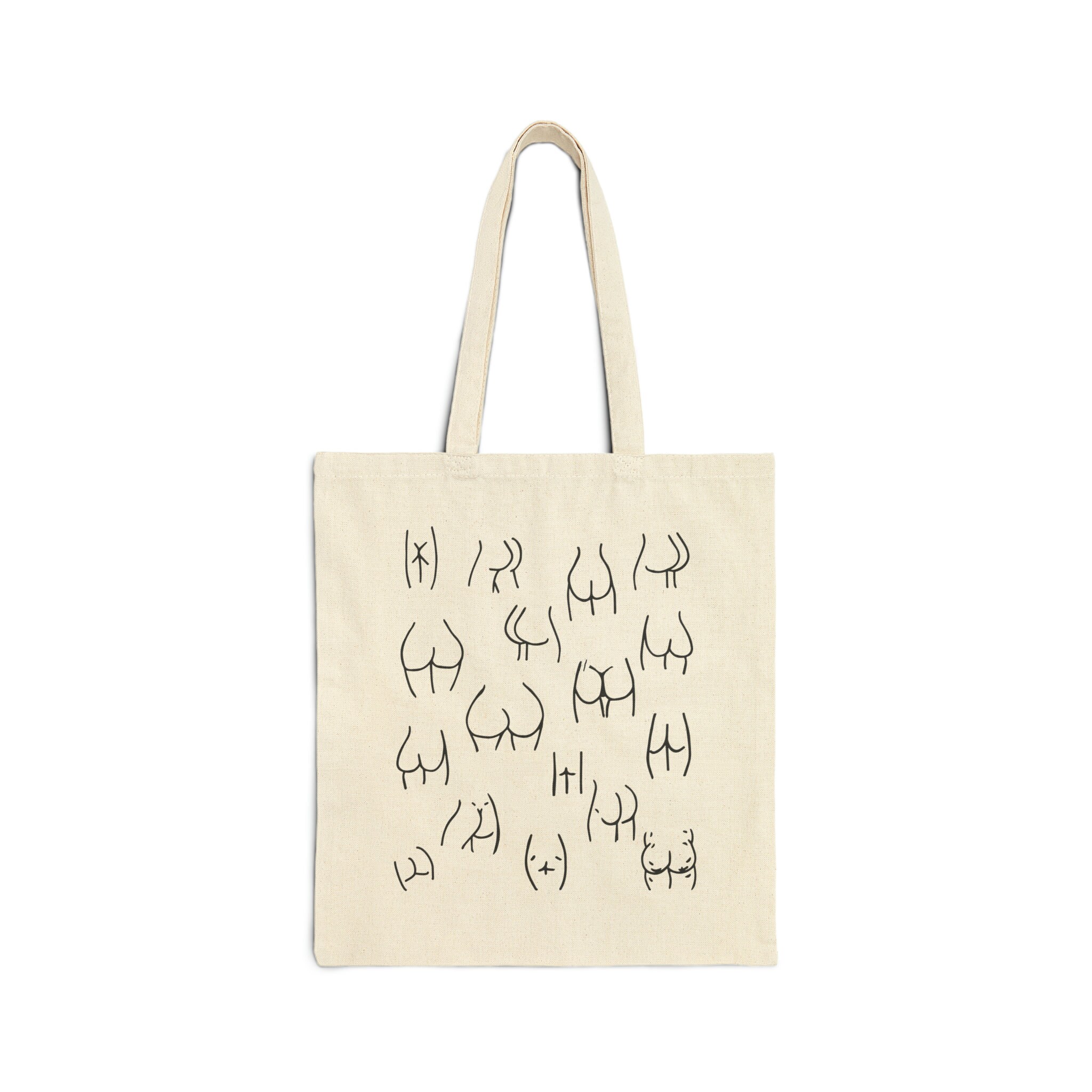 Cotton Canvas Tote Bag Bum Tote Bag Butt Pattern Tote Pattern Bags Bum ...