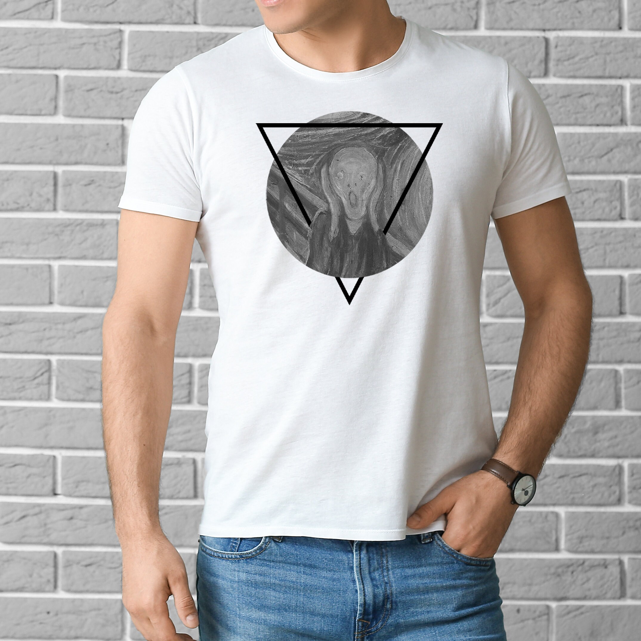 The Scream Modernized T-shirt, Minimalist Unisex Artsy T-shirt - Etsy