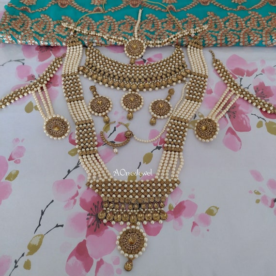 Kundan jewellery dulhan set store