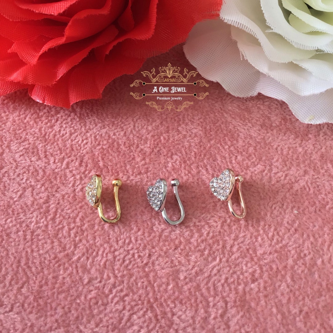 Indian Clip on Nose Ring, Gold Nose Ring, Silver Nose Ring, Fake Nose ...
