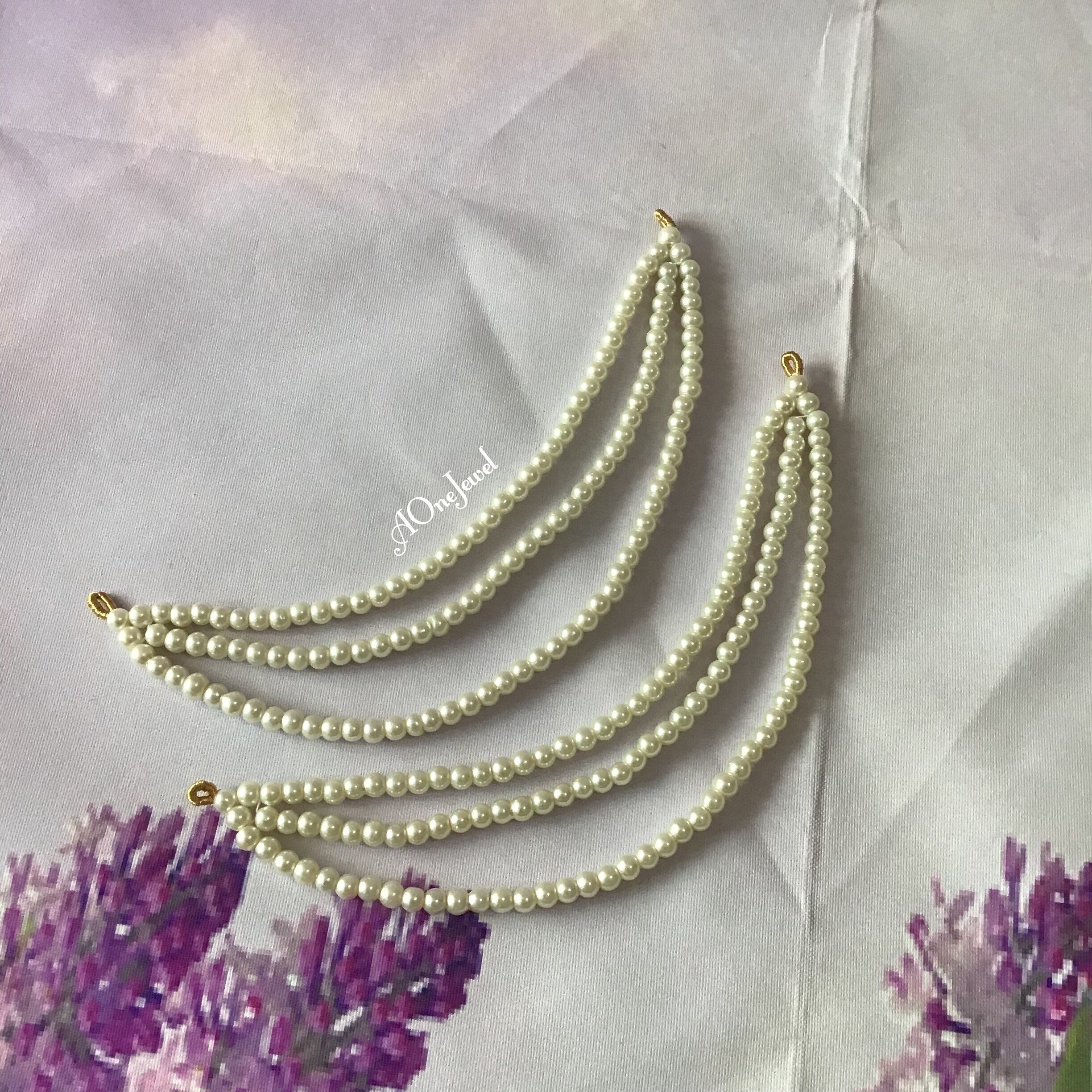 Ivory Pearl Ear Chain, Detachable Sahara, Indian Jewelry - Etsy
