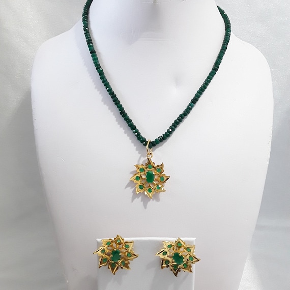 Indian Hyderabadi jadau karan phool mala jewellery se… - Gem