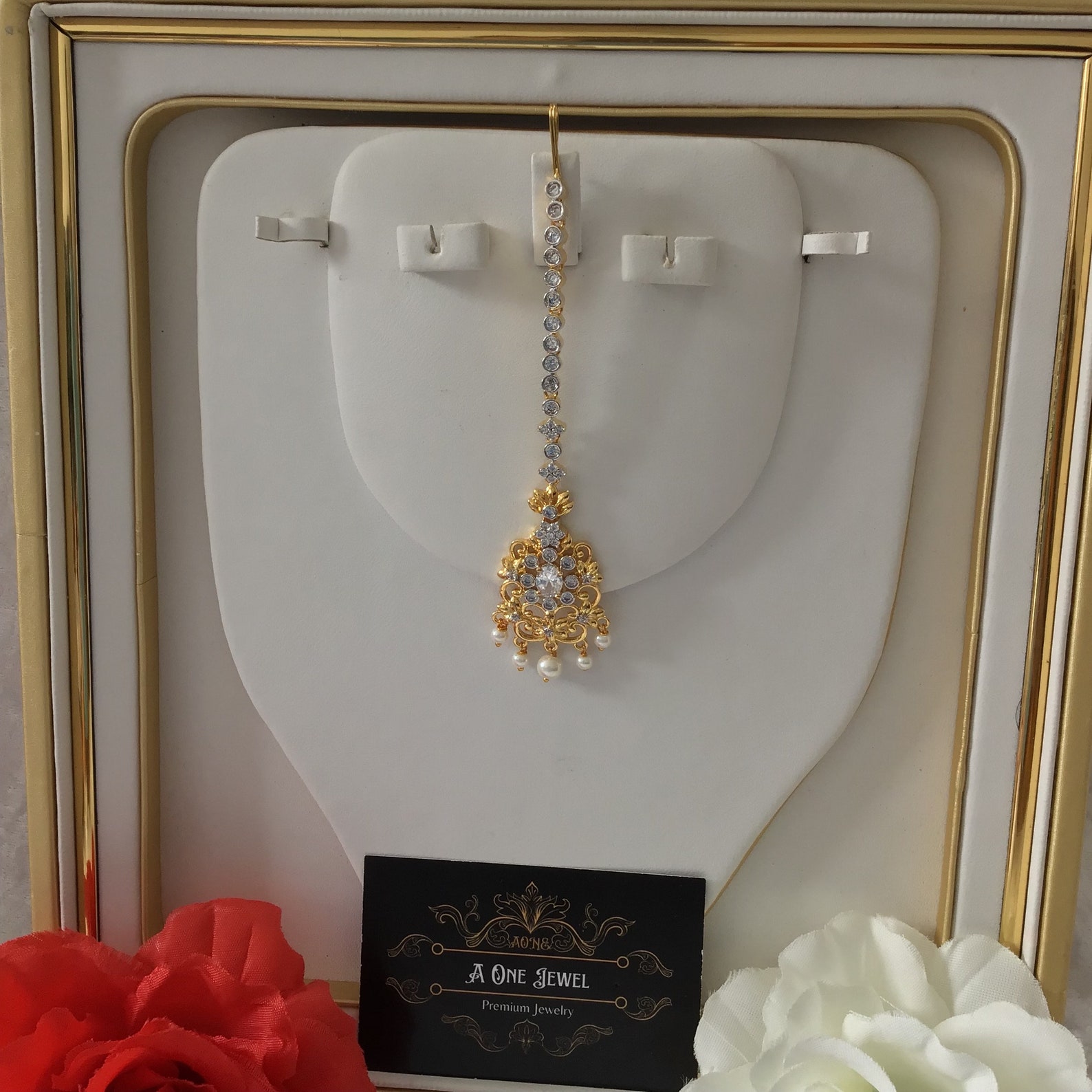 CZ Diamond Silver Plated Tikka | Indian Forehead Jewelry - Etsy