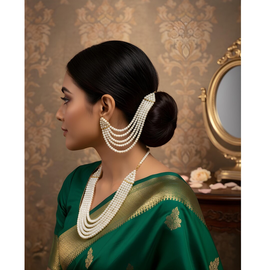 Indian Bridal Pearl Detachable Earrings Chain, Sahara, Sahare - Etsy