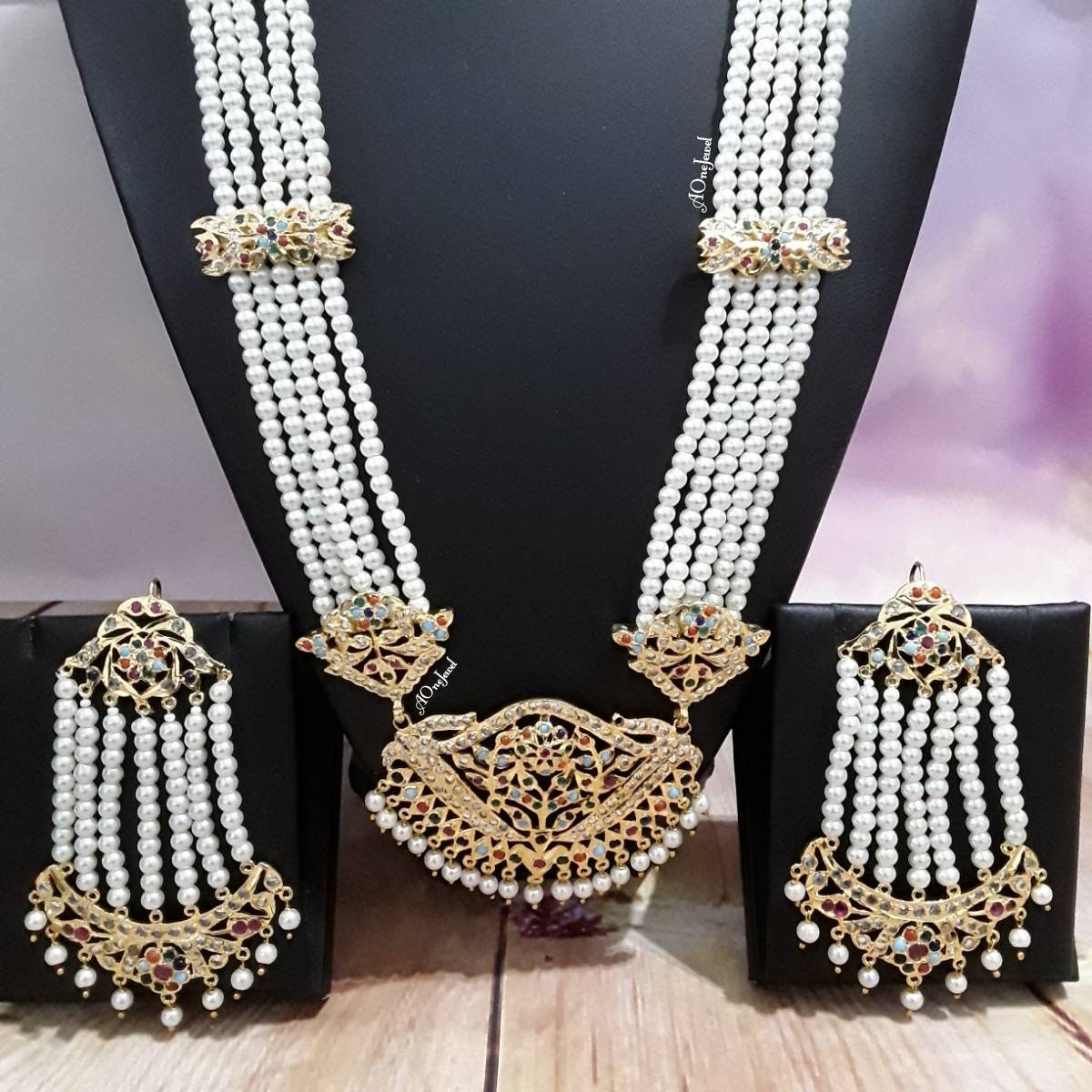 Indian Hyderabadi Nauratan Azima Rani Haar Jewelry Set | Bridal Jewelry ...