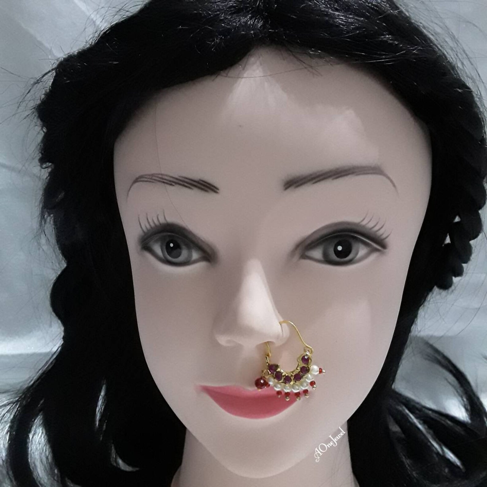 Indian Bollywood Style Pearl Nath Traditional Nose Ring - Etsy