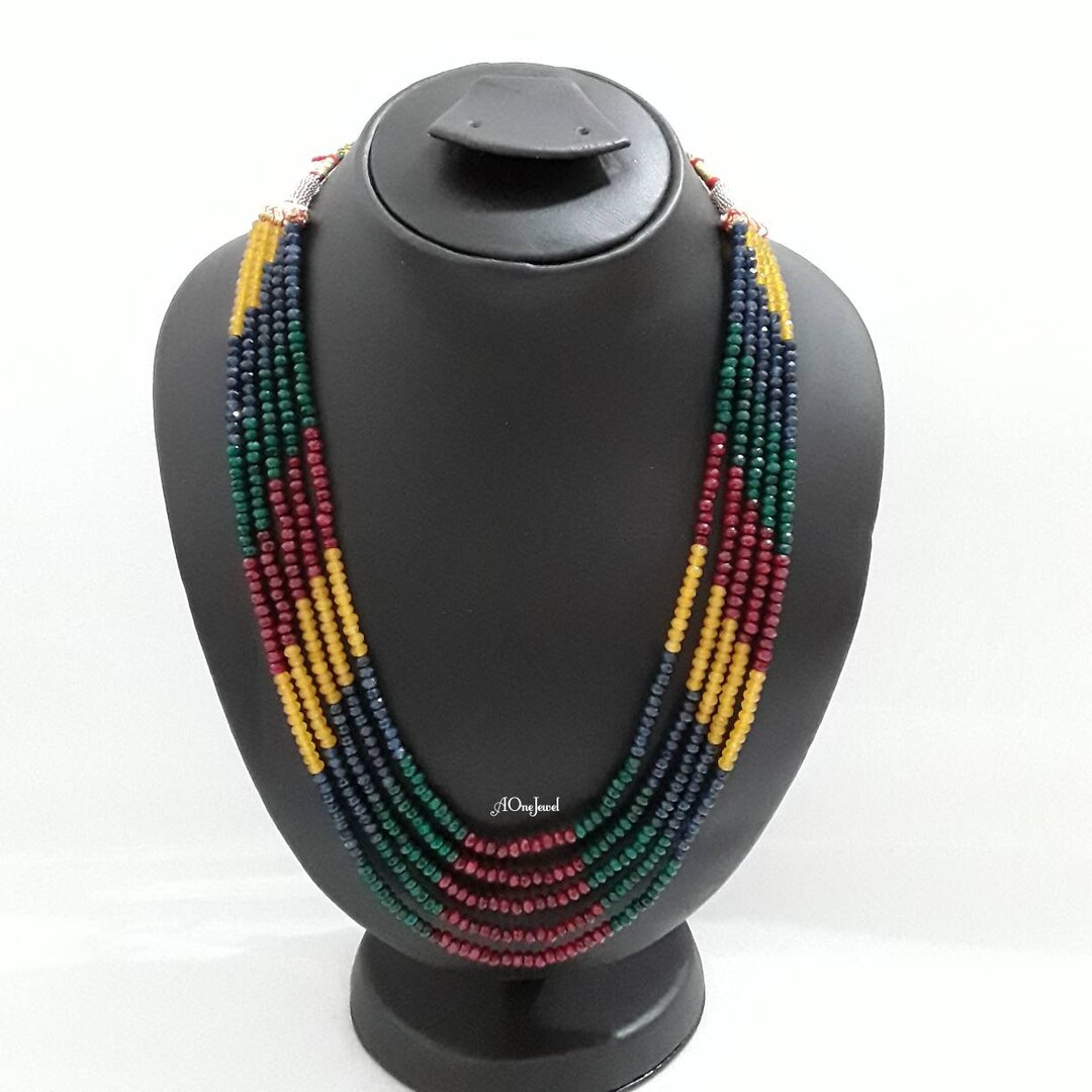Indian Five Layer Nauratan Rani Haar Necklace, Groom Necklace, Bridal ...
